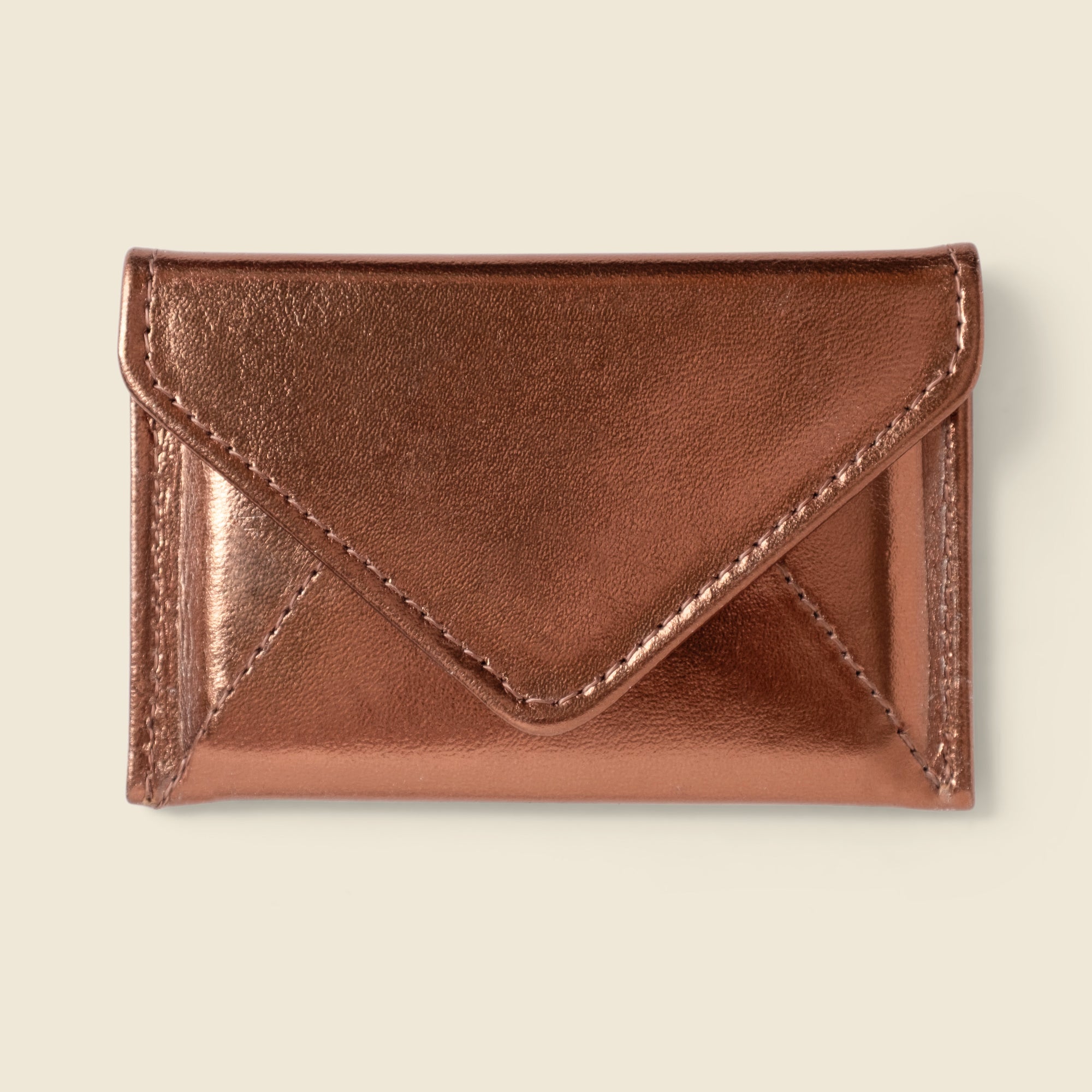 Gold RFID leather small envelope wallet