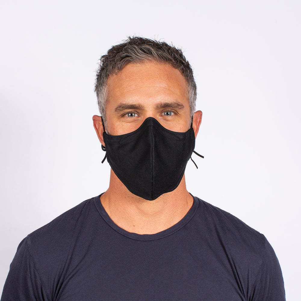 Large washable face mask for men with beards with pocket