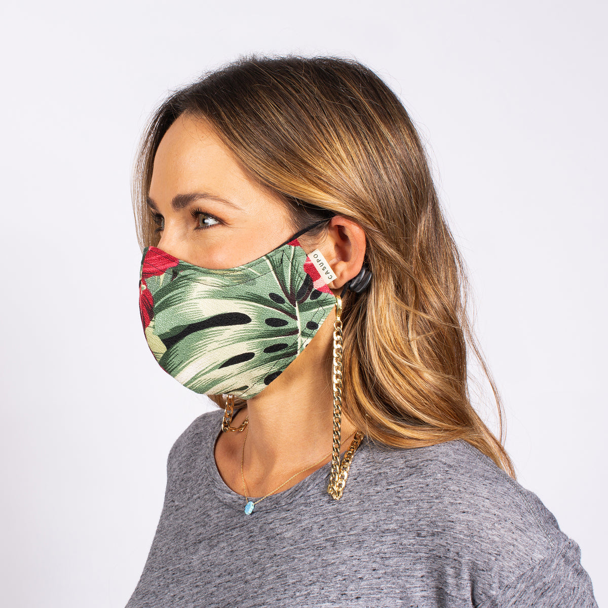 Gold chain for face mask